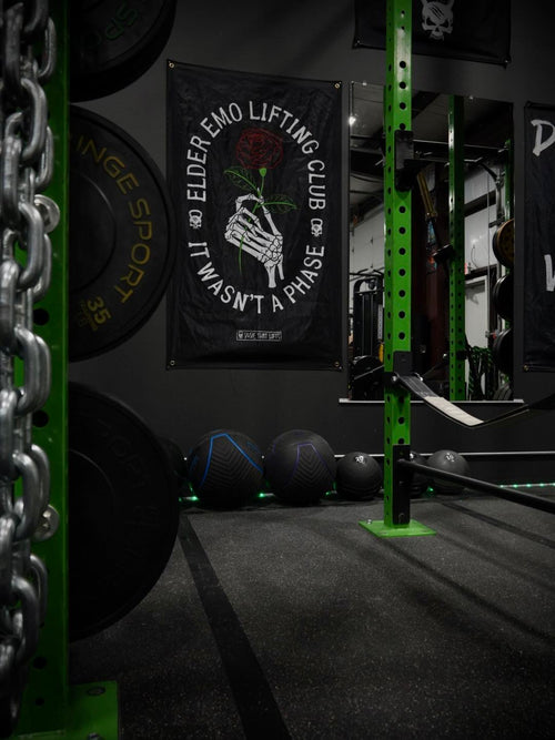 Elder Emo Lifting Club Gym Flag