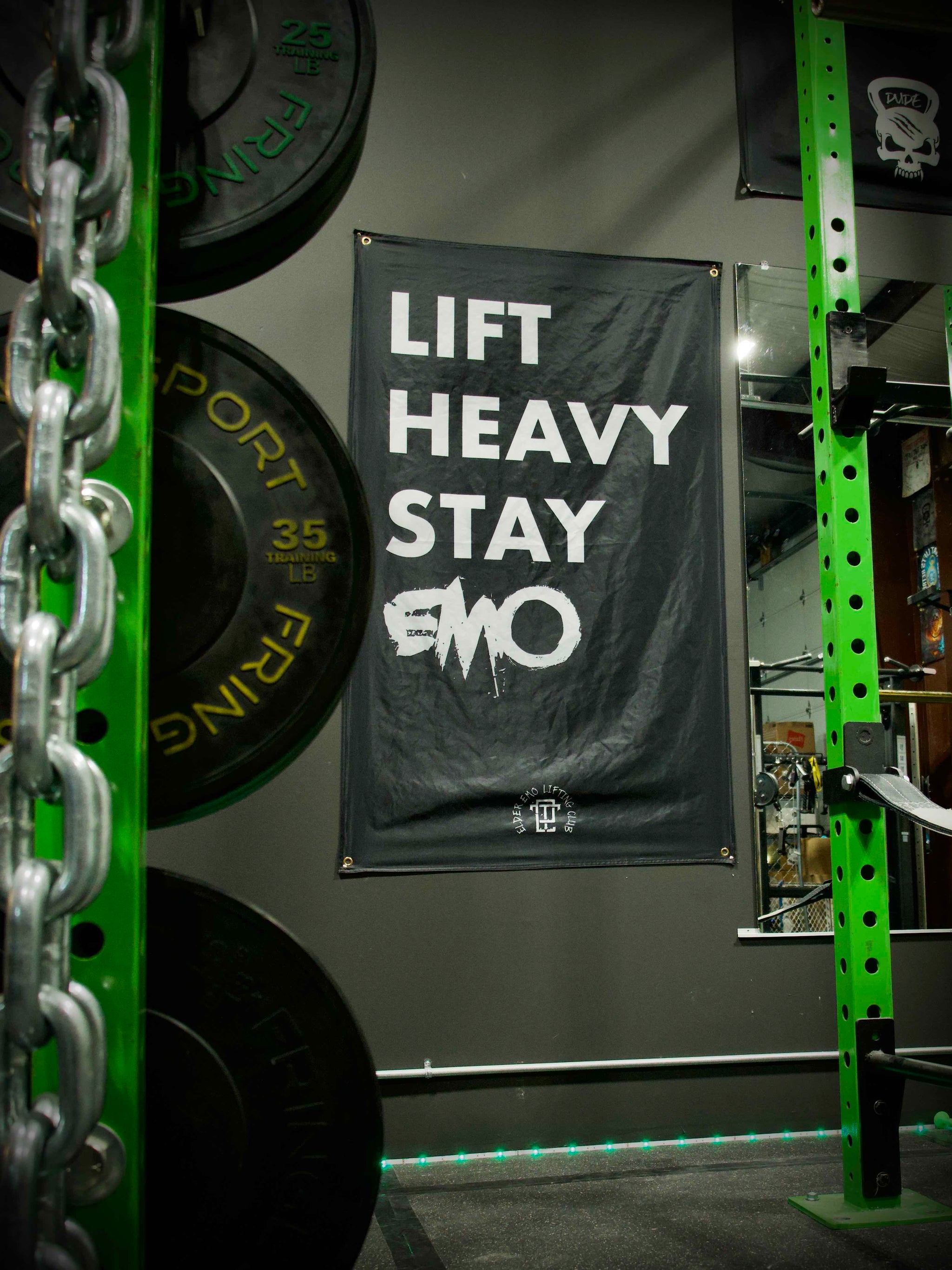 Lift Heavy Stay Emo Gym Flag